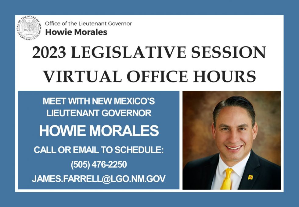 Lt. Governor Morales to Hold Office Hours, In-Person & Virtual, During ...